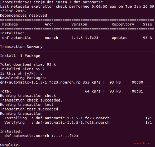 Automatic Security Updates With Dnf Linux Audit