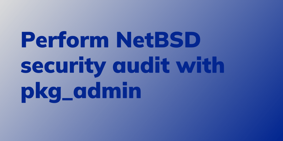 Perform NetBSD security audit with pkg_admin - Linux Audit