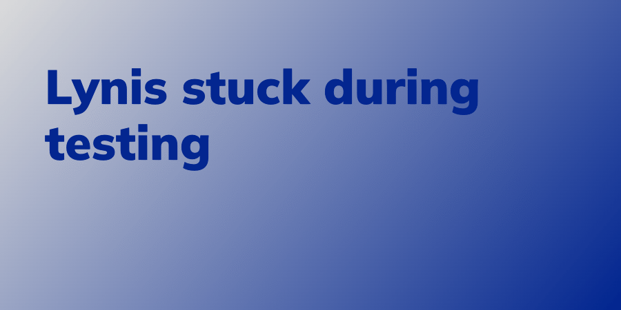 Lynis stuck during testing - Linux Audit