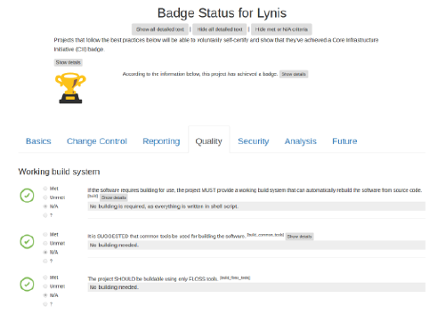 Secure Software Development: CII Best Practices - Linux Audit