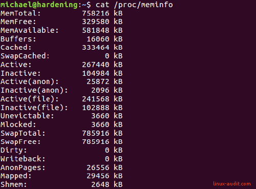 Understanding memory information on Linux systems - Linux Audit
